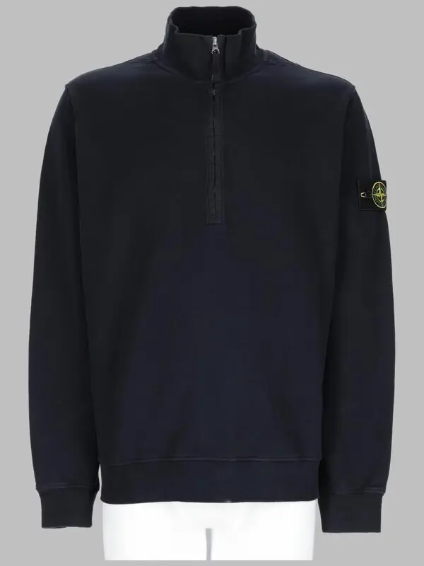 Stone Island Zip Up Sweatshirt - Blue