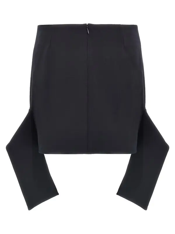 COURREGES Reversed Belt Mini Crêpe Skirt