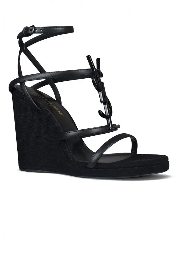 Saint Laurent Cassandra Wedge Espadrilles