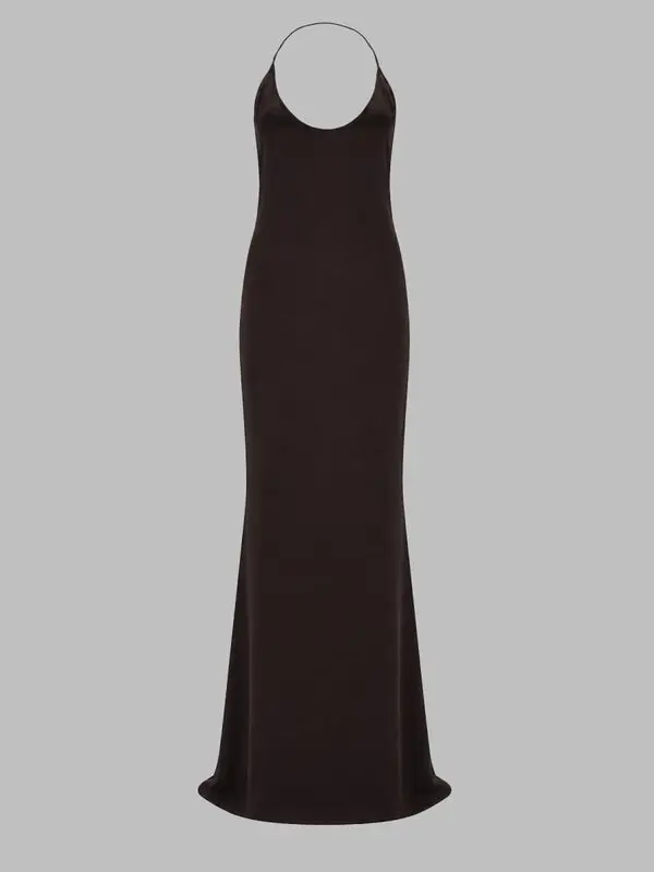 TOM FORD Silk Halter Maxi Dress - Brown
