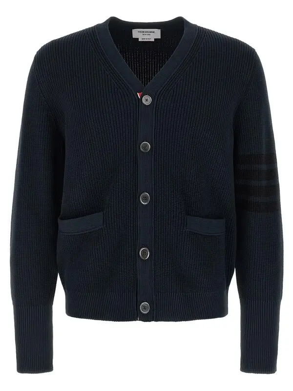 Thom Browne Garment Dye' Cardigan - Blue