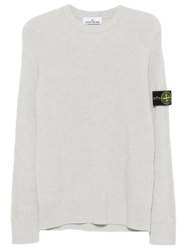 Stone Island Crewneck Sweater With Ribbed Trims - Multicolor
