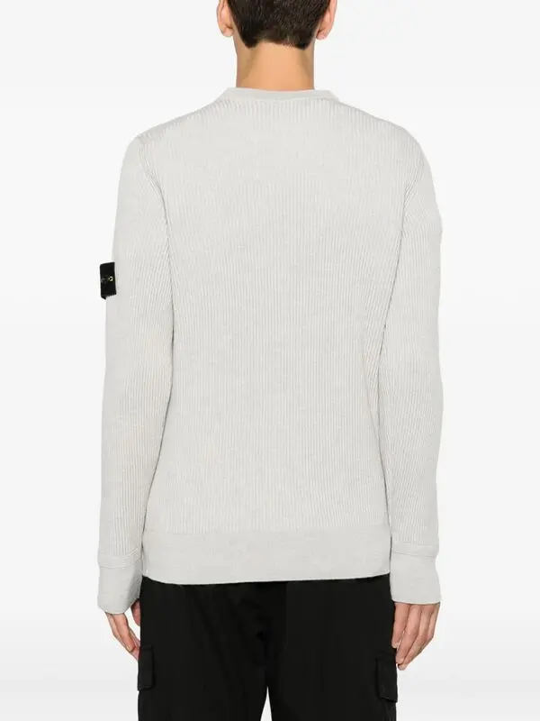 Stone Island Crewneck Sweater With Ribbed Trims - Multicolor