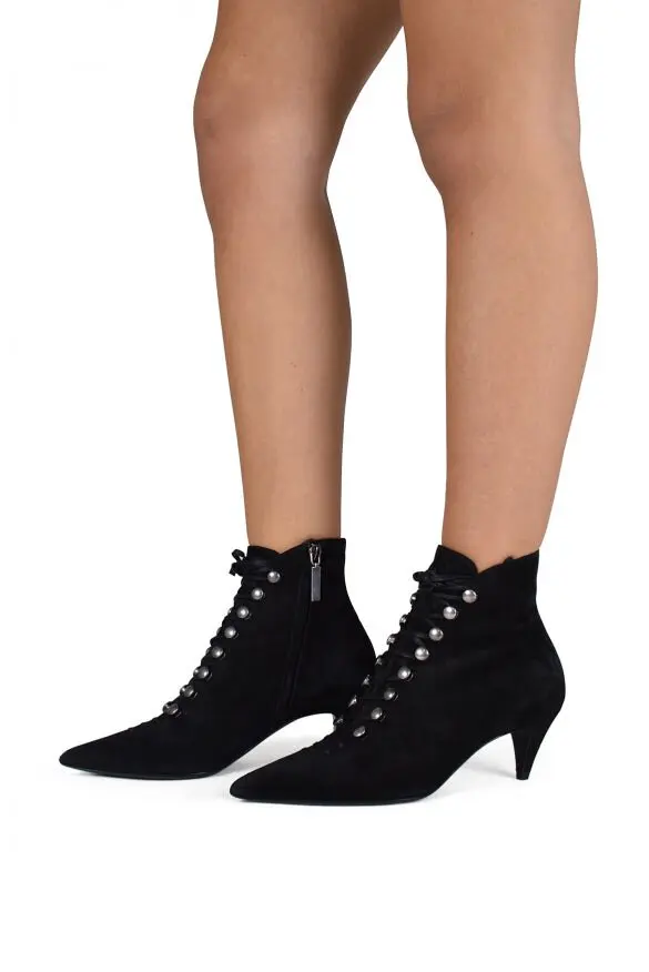 Saint Laurent Suede Ally Boots - Black