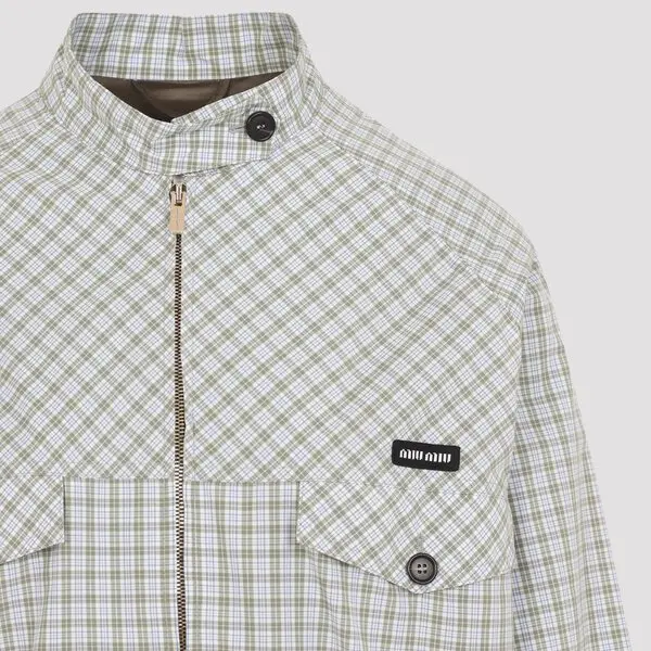 Miu Miu Check Blouson - White