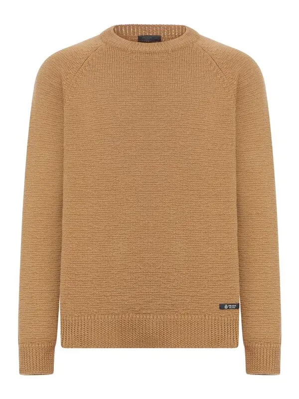 Prada Crew Neck Sweater In Virgin Wool