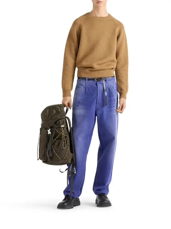Prada Crew Neck Sweater In Virgin Wool