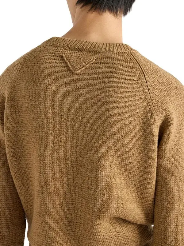 Prada Crew Neck Sweater In Virgin Wool