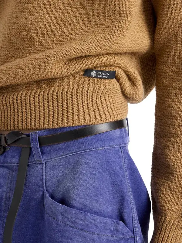 Prada Crew Neck Sweater In Virgin Wool
