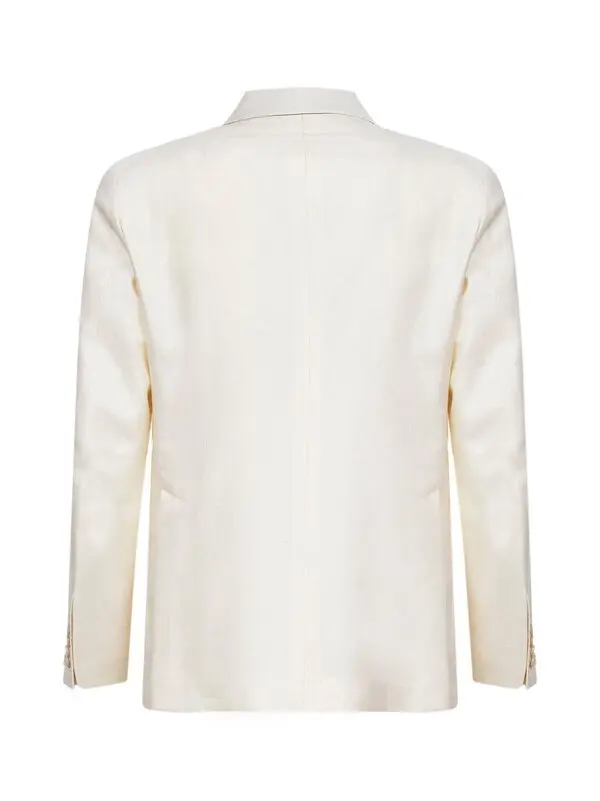 Tagliatore Cream Silk Blend Single-breasted Montecarlo Blazer - Multicolor