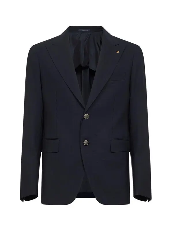 Tagliatore Blue Virgin Wool Vesuvio Single-breasted Blazer