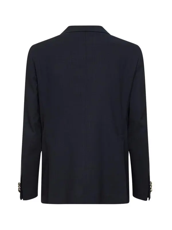 Tagliatore Blue Virgin Wool Vesuvio Single-breasted Blazer