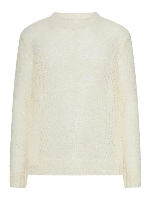 JIL SANDER Perforated Crew Neck Sweater - Multicolor