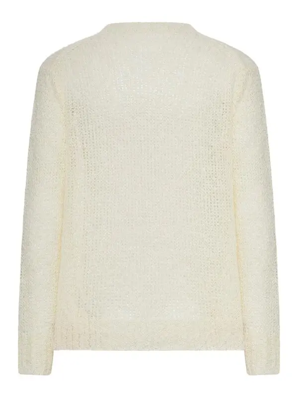 JIL SANDER Perforated Crew Neck Sweater - Multicolor