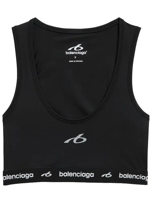 Balenciaga Techwear Bra Tank Top In Technical Fabric - Black