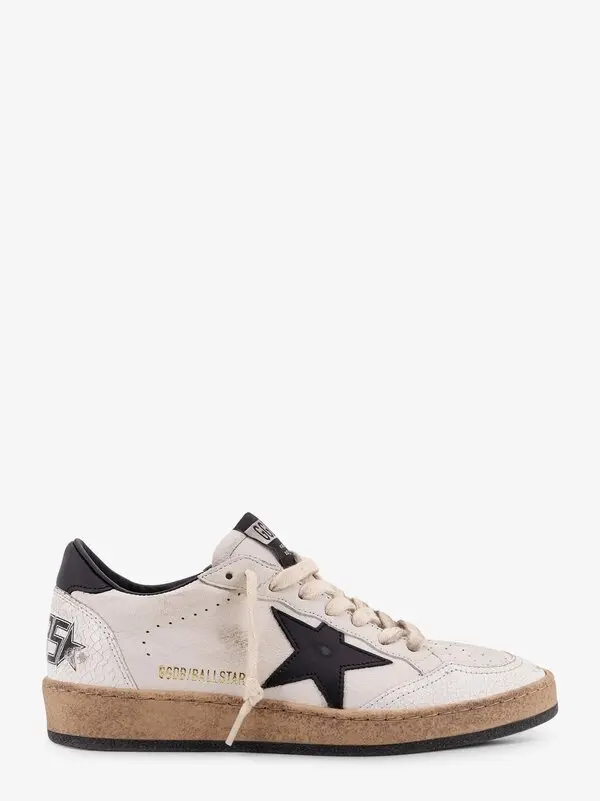 GOLDEN GOOSE Ballstar Leather Sneakers With Iconic Side Logo - Multicolor