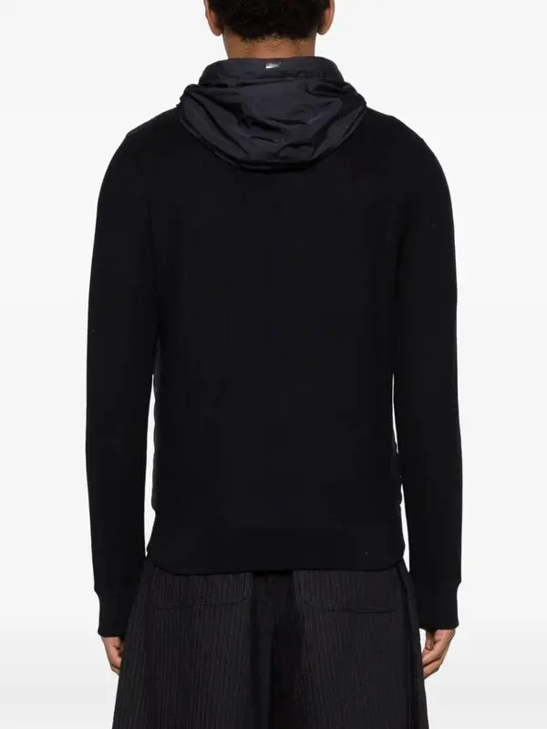 Herno Piqué Knit And Nylon Jacket - Blue