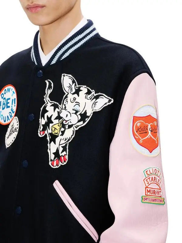 Kenzo Embroidered Wool Varsity Jacket With Badges
