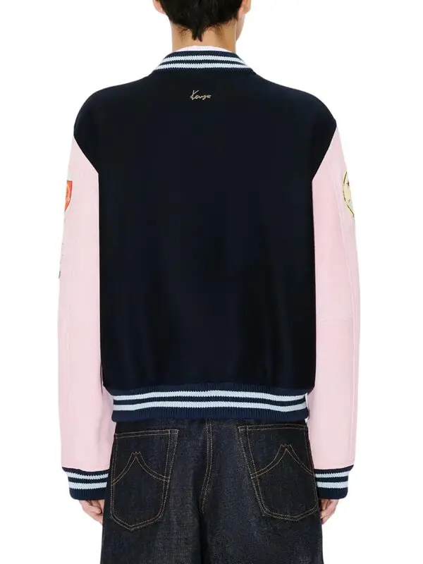 Kenzo Embroidered Wool Varsity Jacket With Badges