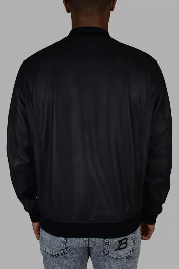 Philipp Plein Leather Bomber Jacket - Black