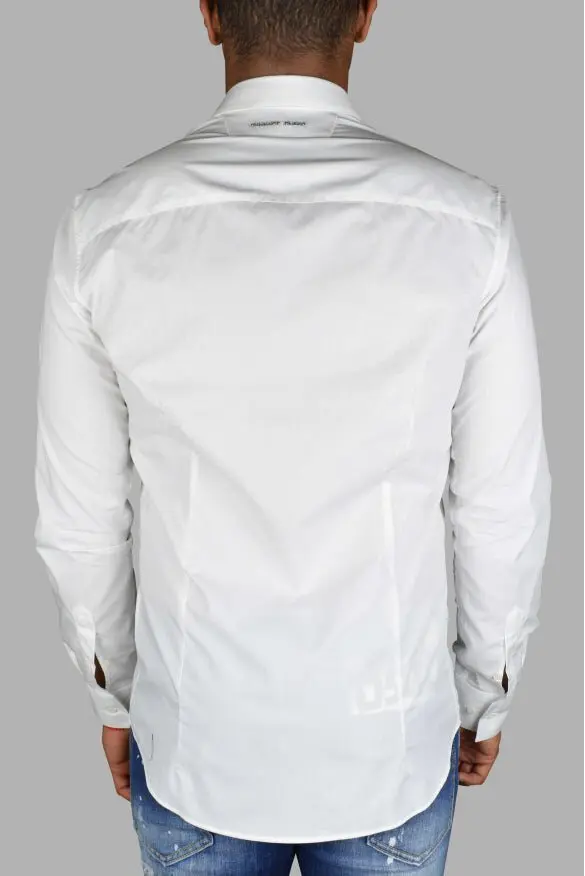 Philipp Plein Diamond Cut Ls Skull Shirt