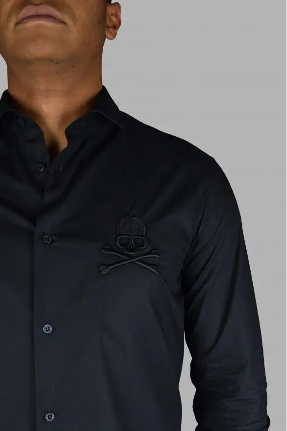 Philipp Plein Diamond Cut Ls Skull Shirt