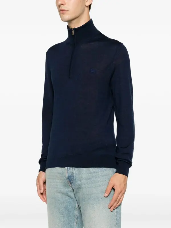 Etro Fuji Knitted Quarter Zip Jumper