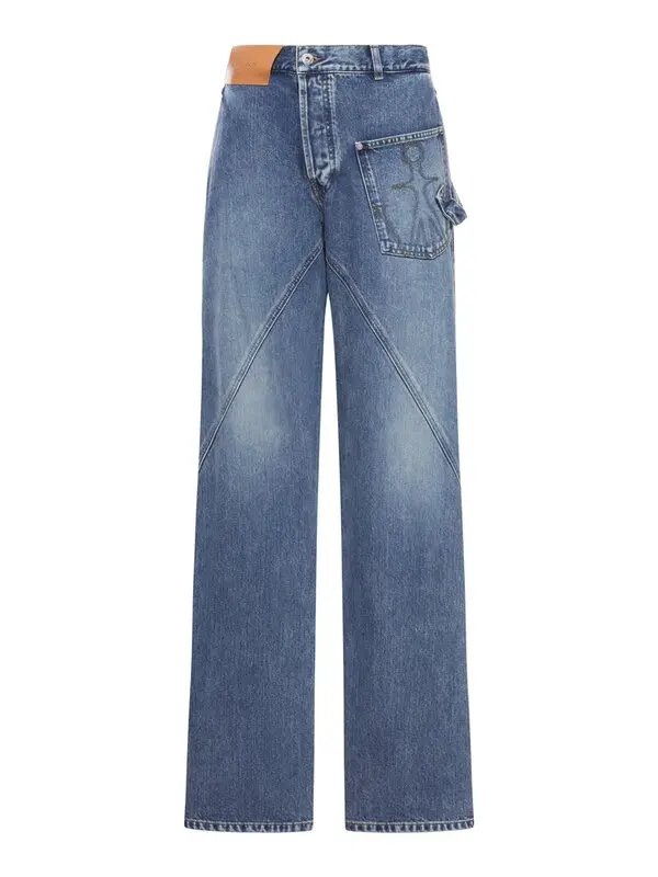 JW Anderson Workwear Jeans With Off-centralized Closure - Multicolor