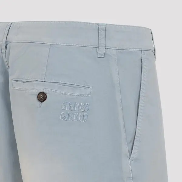 Miu Miu Cotton Trousers - Blue