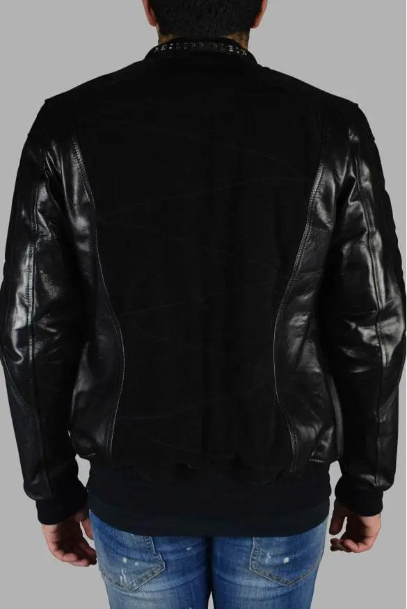Philipp Plein Leather Bomber Jacket