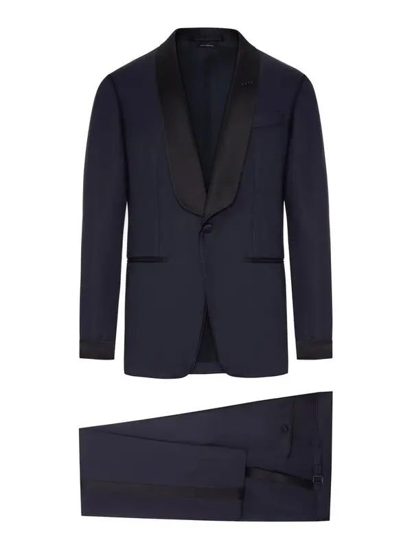 TOM FORD O`connor Wool And Silk Twill Evening Dress - Blue