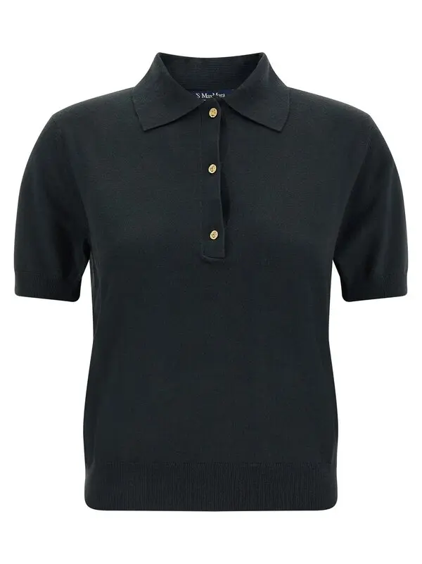 Max Mara Pomposa' Knit Polo Shirt - Black