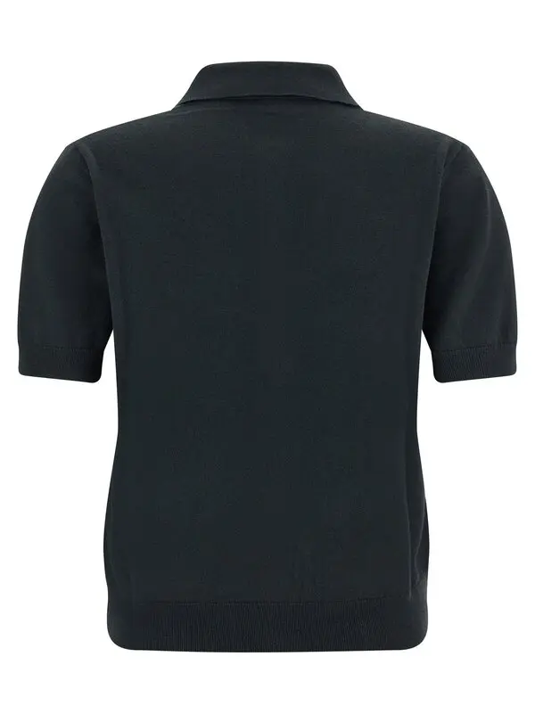 Max Mara Pomposa' Knit Polo Shirt - Black