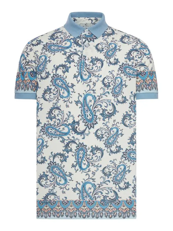 Etro Cotton Polo Shirt With Placed Print