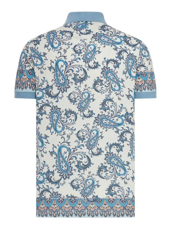 Etro Cotton Polo Shirt With Placed Print