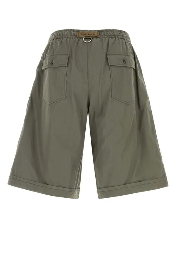 Dolce & Gabbana Olive Poplin Bermuda Shorts - Green