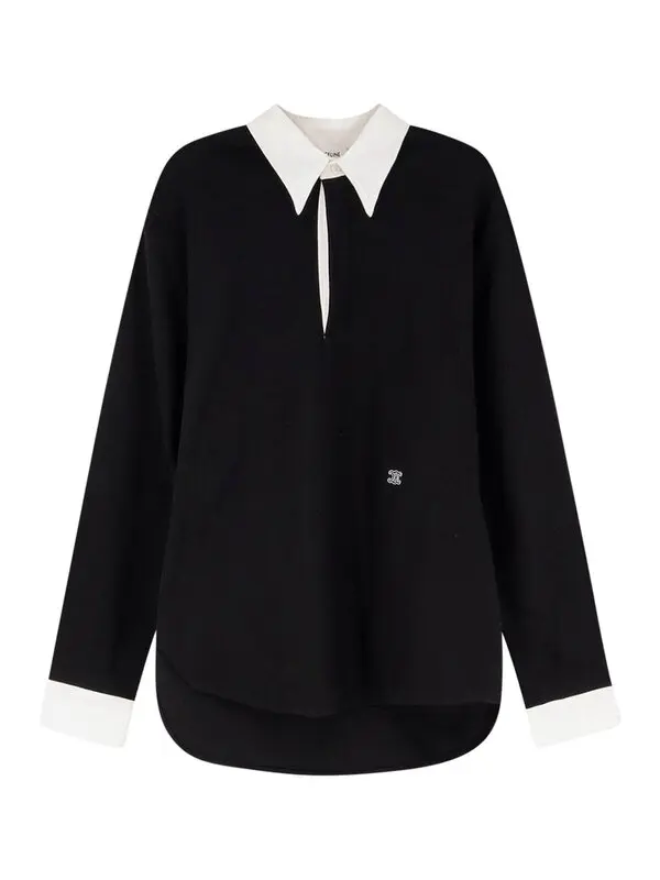 Celine Double-layer T-shirt In Thin Cotton Jersey