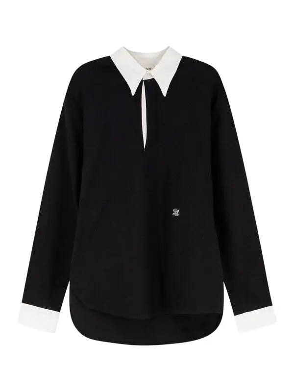 Celine Double-layer T-shirt In Thin Cotton Jersey - White