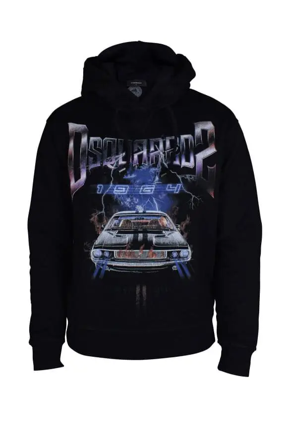 Dsquared2 Graphic Print Hoodie - Black