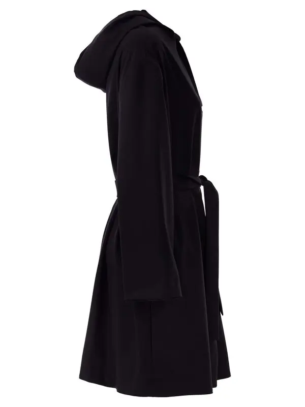 Herno Reversible Hooded Stretch Wool And Nylon Coat