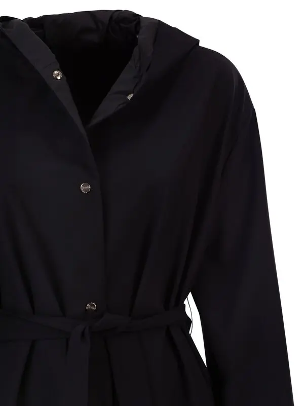 Herno Reversible Hooded Stretch Wool And Nylon Coat