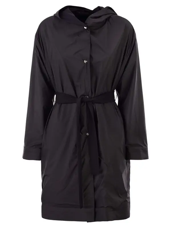 Herno Reversible Hooded Stretch Wool And Nylon Coat