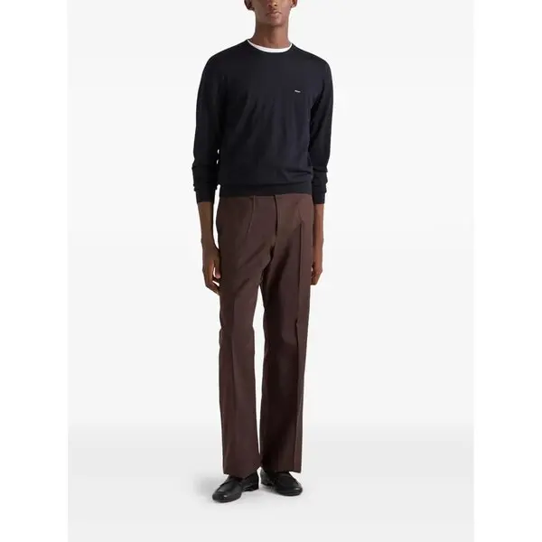 Prada Virgin Wool Crew Neck Sweater - Blue