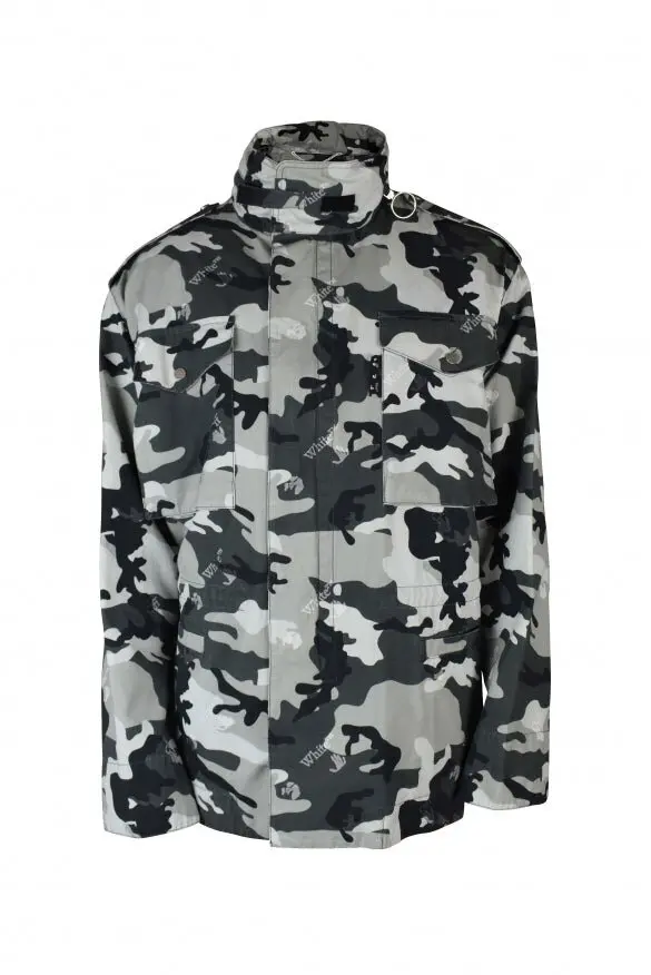 Off-White Camouflage Print Cotton Jacket - Gray