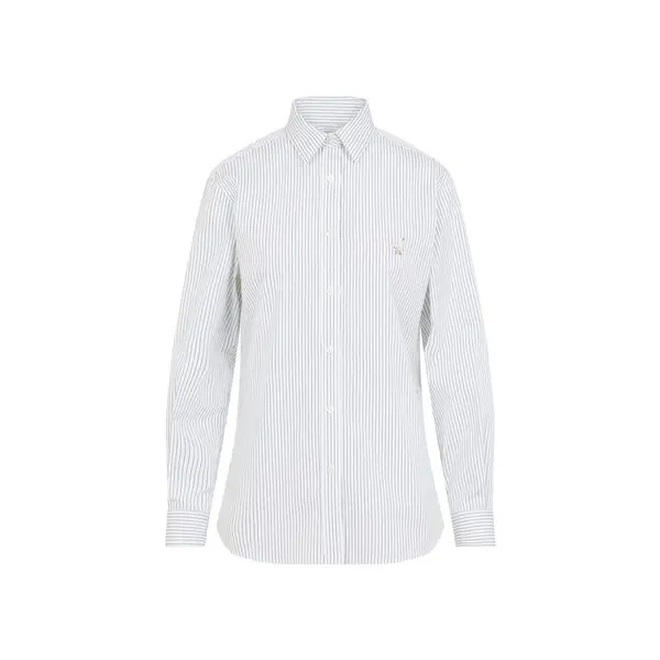 Moschino Striped Shirt With Embroidered Logo - White