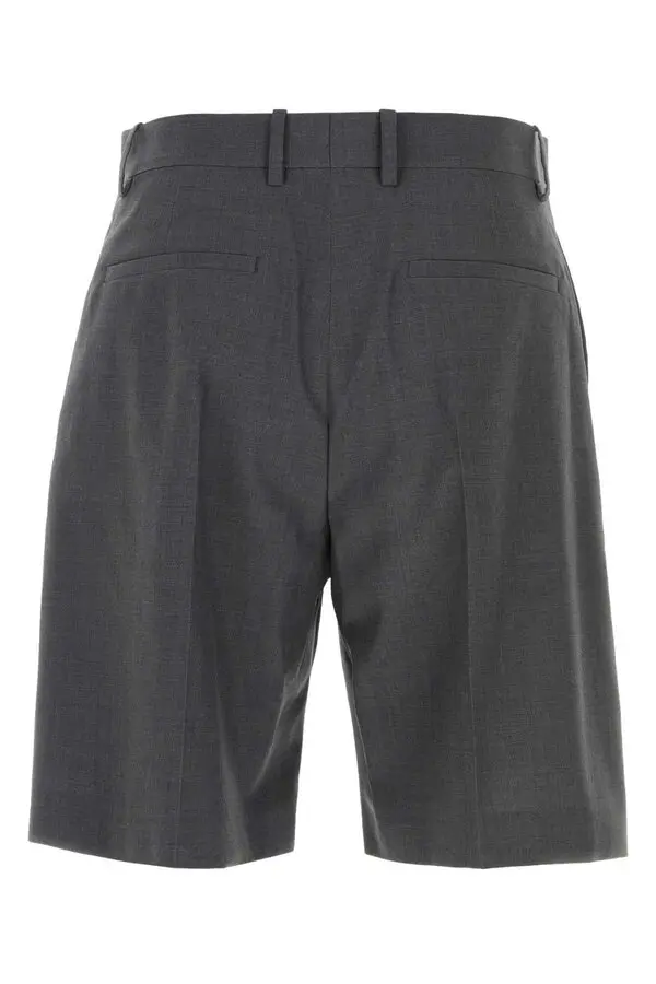 JIL SANDER Dark Grey Wool Bermuda Shorts
