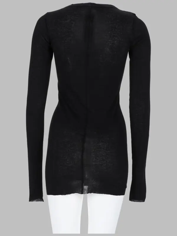 Rick Owens Cotton Long Sleeve Top - Black