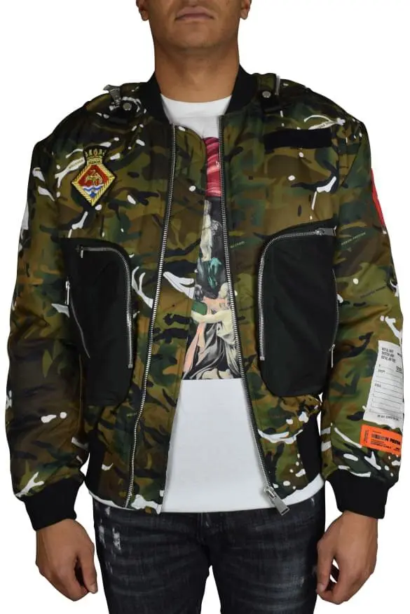 Heron Preston Camouflage Bomber Jacket - Yellow