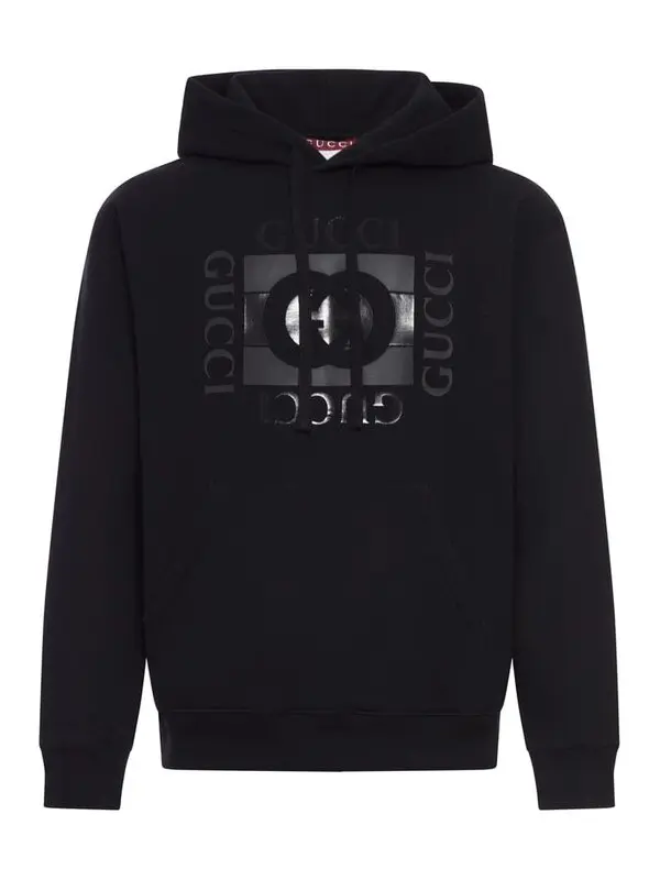 Gucci Cotton Jersey Hoodie With Print - Black