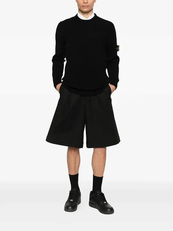 Stone Island Crewneck Sweater With Ribbed Trims